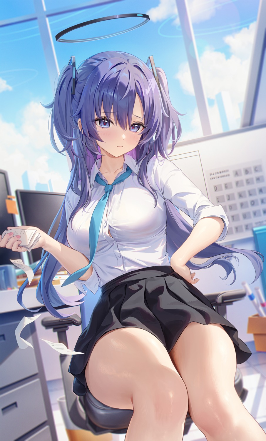 houkisei blue archive hayase yuuka halo see through seifuku | #1199446 | yande.re